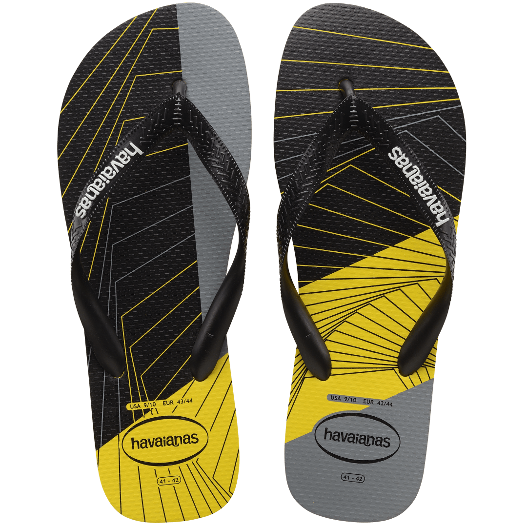 Mens Top Trend Flip Flop Citrus Yellow Black Havaianas