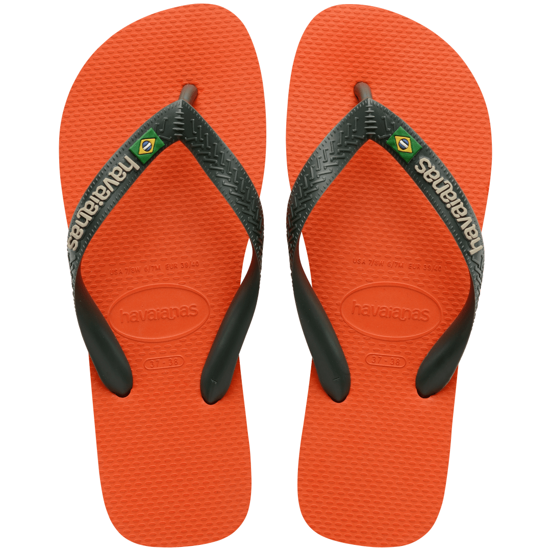 Men's Brazil Logo Flip Flops Sunset Orange | Havaianas
