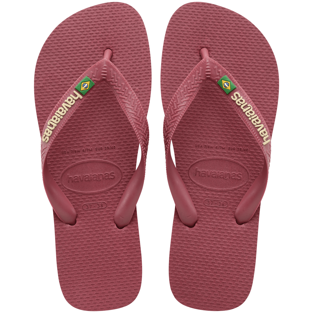 Women's Brazil Logo Flip Flops Amaranth | Havaianas