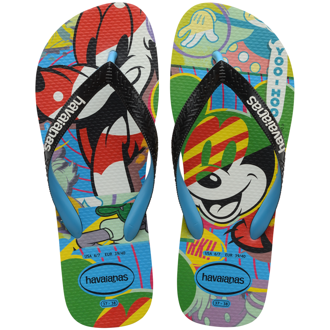 Men's Disney Stylish Top Flip Flops White/Turquoise | Havaianas