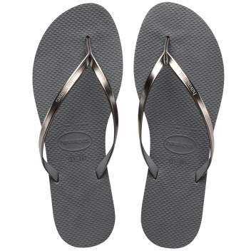 Women's You Metallic Flip Flops Grey Steel/Metallic Graphite | Havaianas