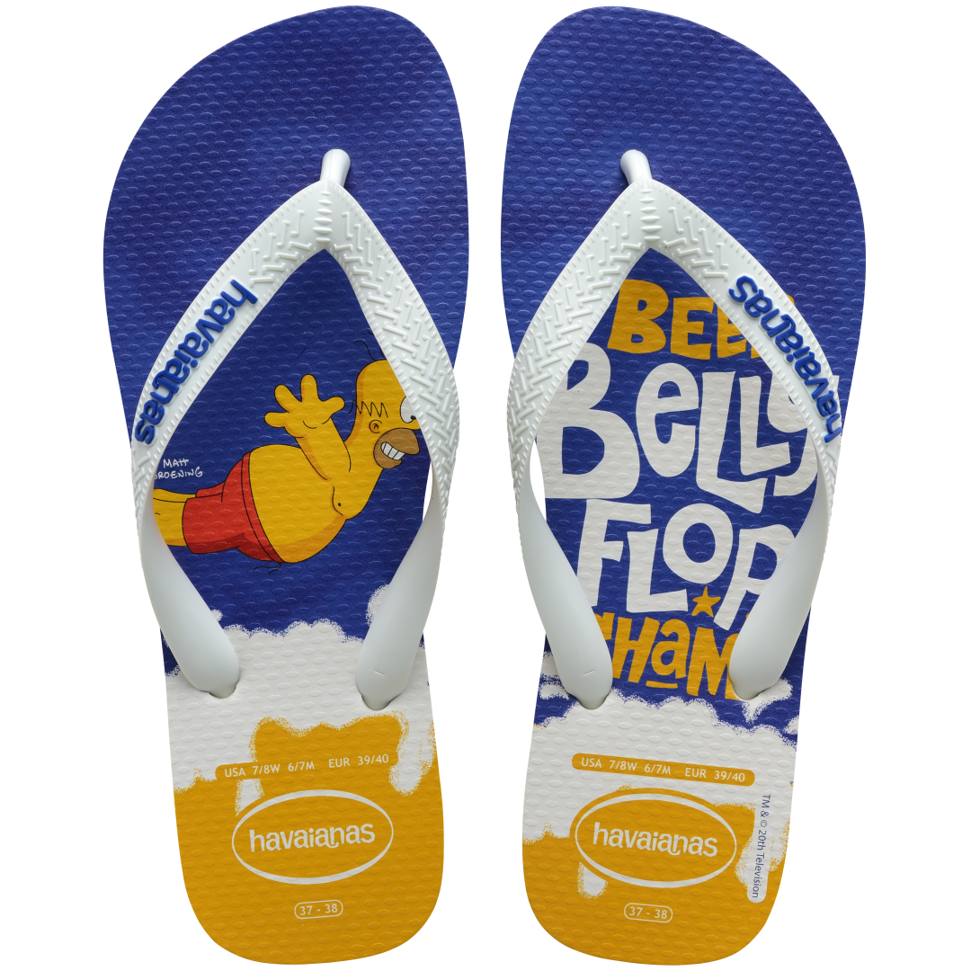 Men's Simpsons Top Flip Flops WHITE/WHITE | Havaianas