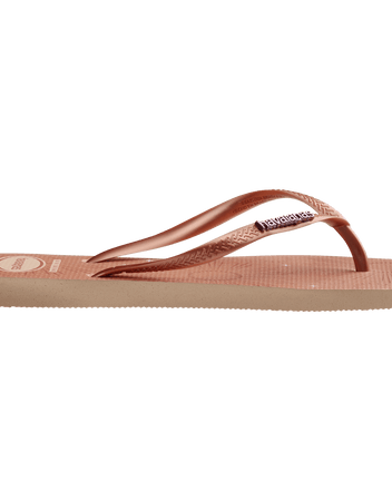 Women's Slim Square Metallic Flip Flops Ballet Rose | Havaianas