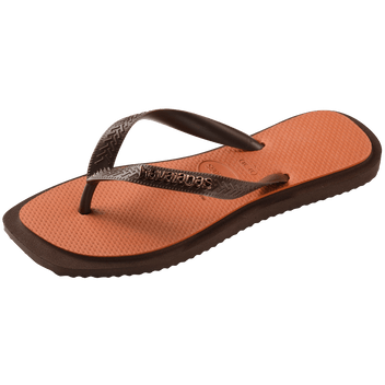 Women's Top Square Fusion Flip Flops Dark Brown | Havaianas