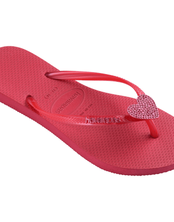 Kids' Crystal Charm Slim Flip Flop Pink Fever | Havaianas