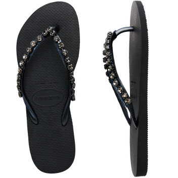Women's Rock Mesh Slim Flip Flops Black | Havaianas